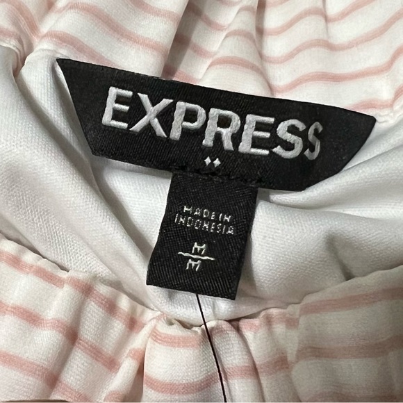 Express | Tops | Express Shirt Its White And Pink Striped Shirt Size M ...